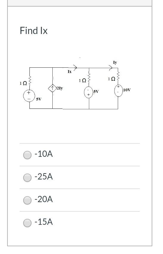 Solved Find lx ly Ix 12 102 12 21y 5V 10V + SV -10A -25A | Chegg.com