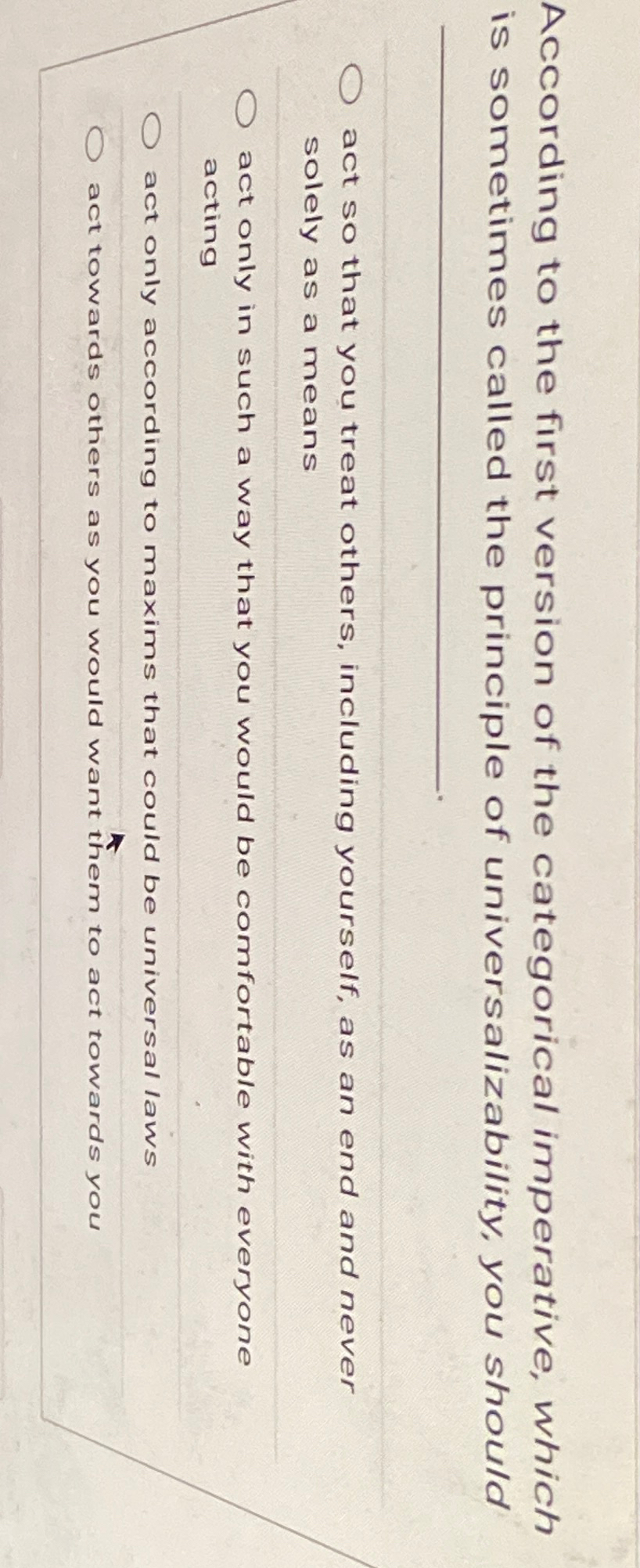 Solved According to the first version of the categorical | Chegg.com