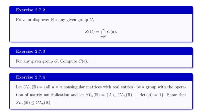 Solved Exercise 2.7.2 Prove or disprove: For any given group | Chegg.com