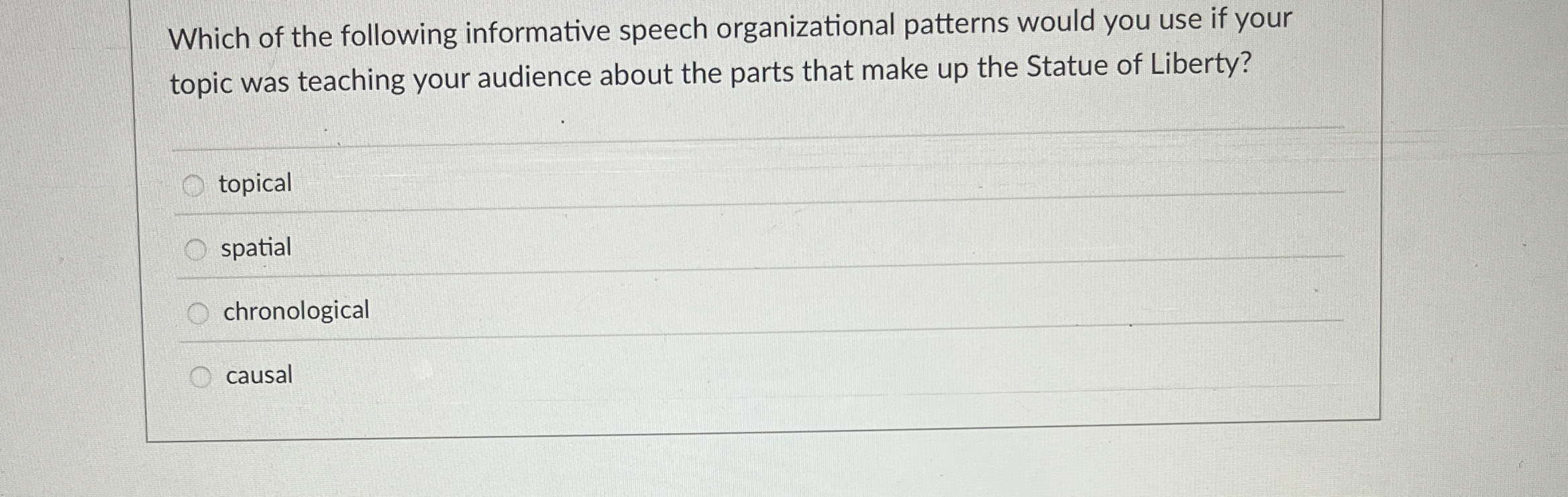 Solved Which of the following informative speech | Chegg.com