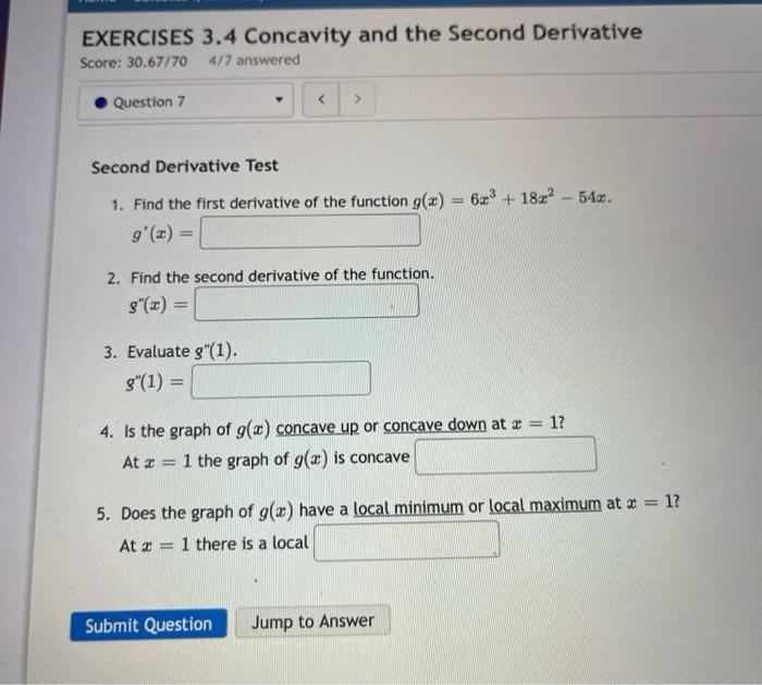 Solved EXERCISES 3.4 Concavity and the Second Derivative | Chegg.com