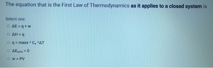 First Law Of Thermodynamics Equation Closed System - Tessshebaylo