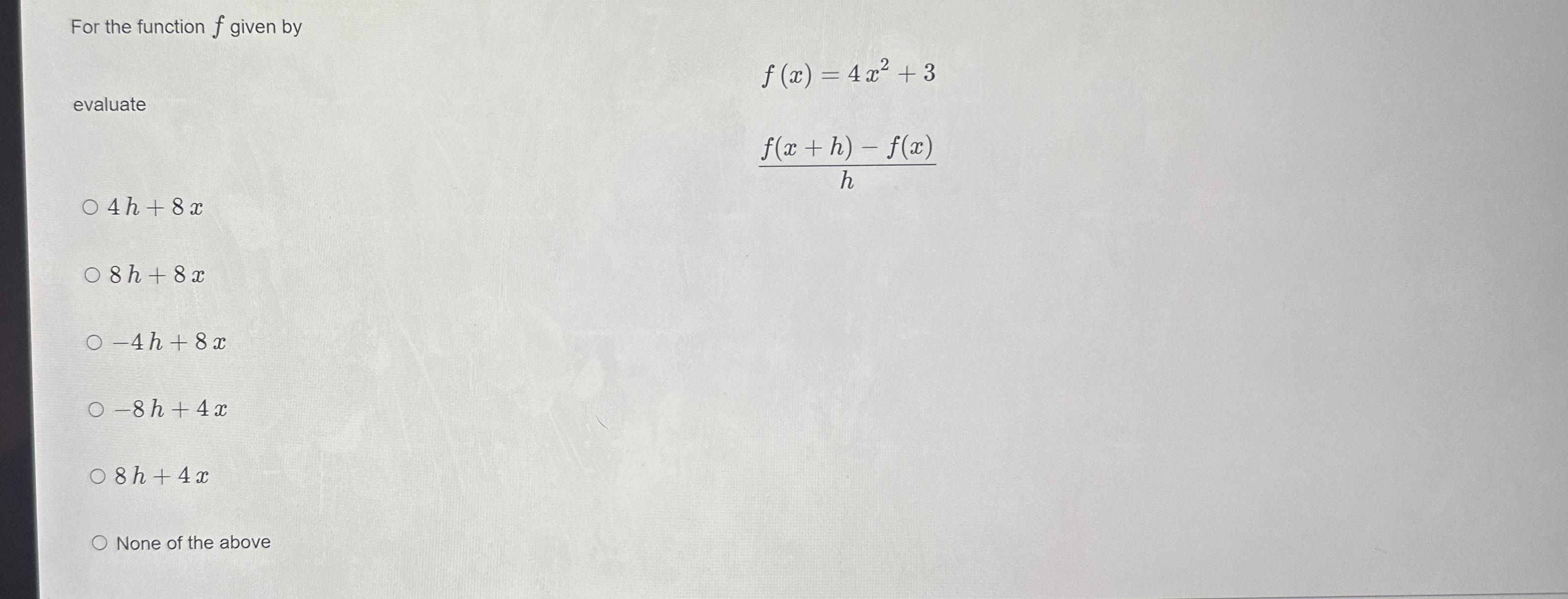 Solved For The Function F ﻿given 4435