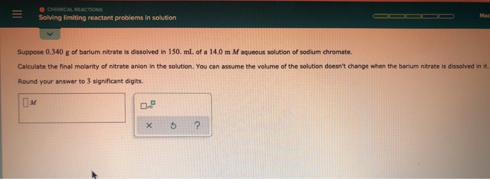 Solved CHEMICAL REACTIONS Solving limiting reactant problems | Chegg.com