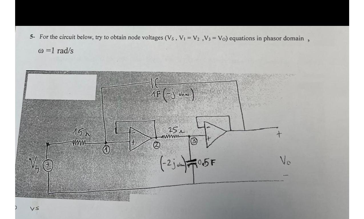 Solved 5- ﻿For the circuit below, try to obtain node | Chegg.com