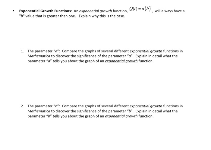 Solved Exponential Growth Functions: An exponential growth | Chegg.com