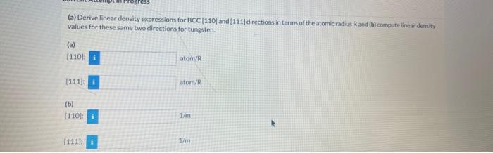 [solved] A Derive Linear Density Expressions For Bcc [11