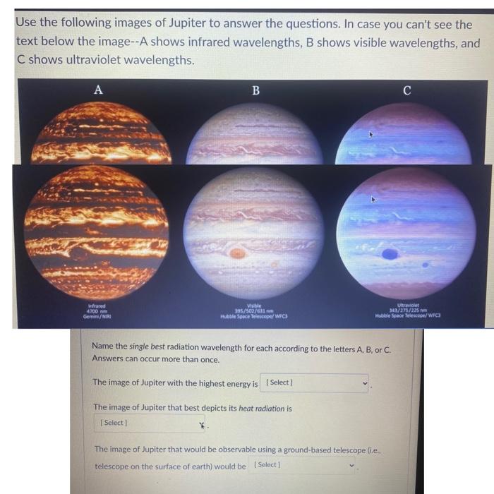 Solved Use the following images of Jupiter to answer the | Chegg.com