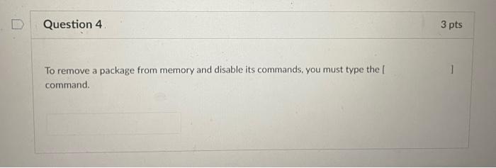 Solved To load a command package and make its commands ready | Chegg.com
