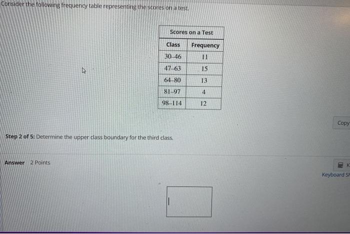 Solved Consider the following frequency table representing | Chegg.com
