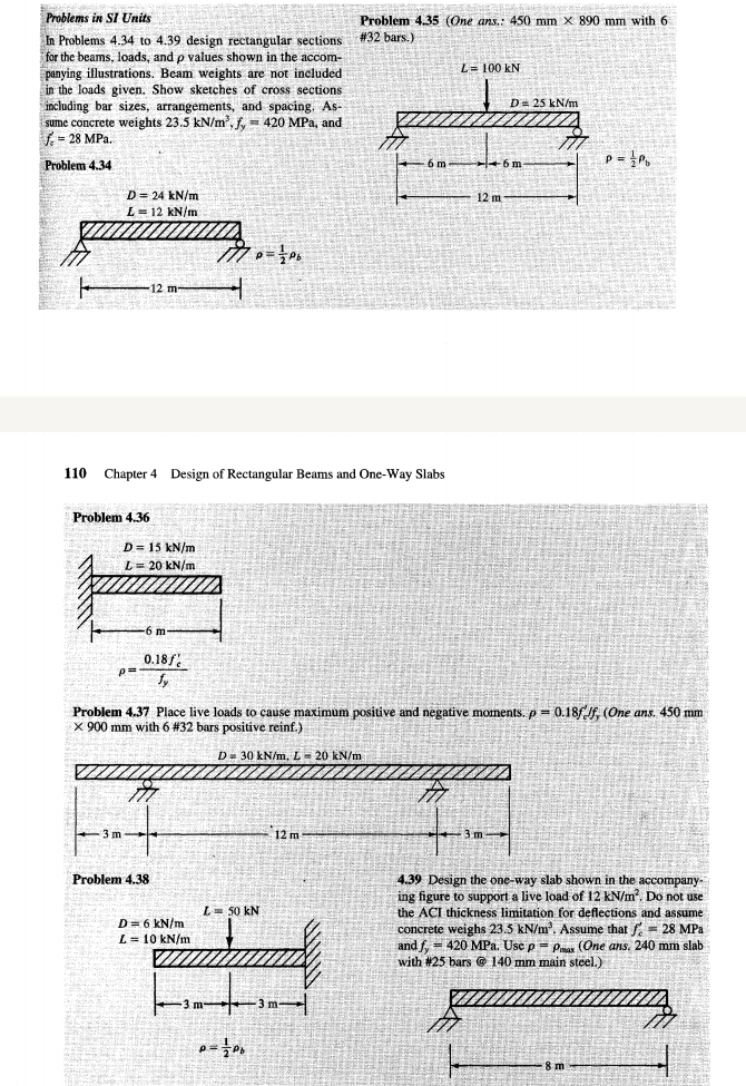 Solved Problems in SI Units In Problems 4.34 to 4.39 design | Chegg.com
