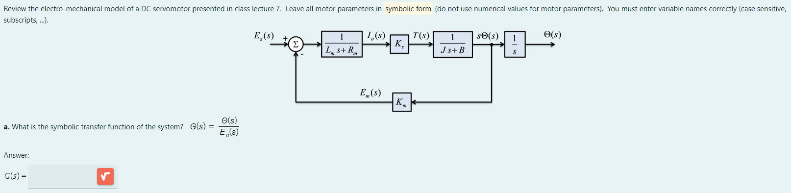 Solved subscripts, ...).Ea1,1(s)a. ﻿What is the symbolic | Chegg.com