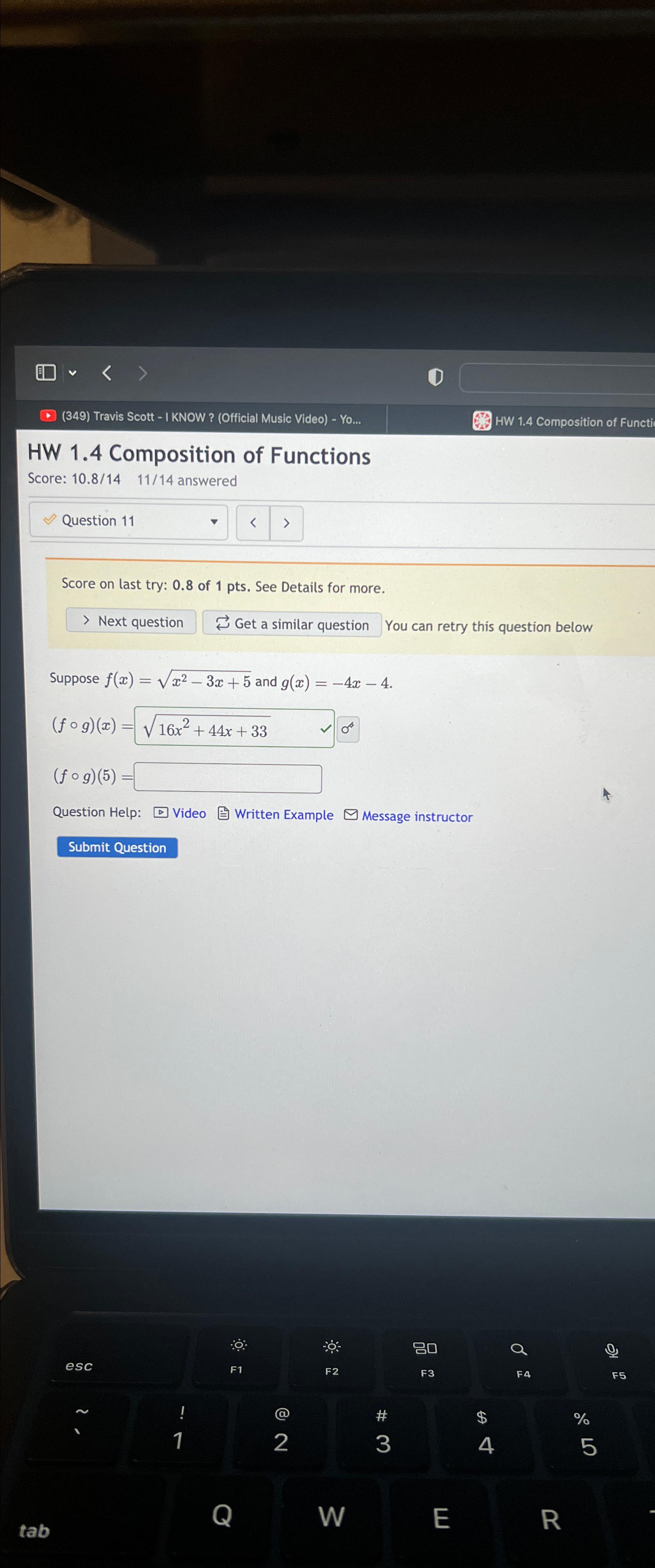 Solved HW 1.4 ﻿Composition of FunctionsScore: 10.8/14 11/14 | Chegg.com