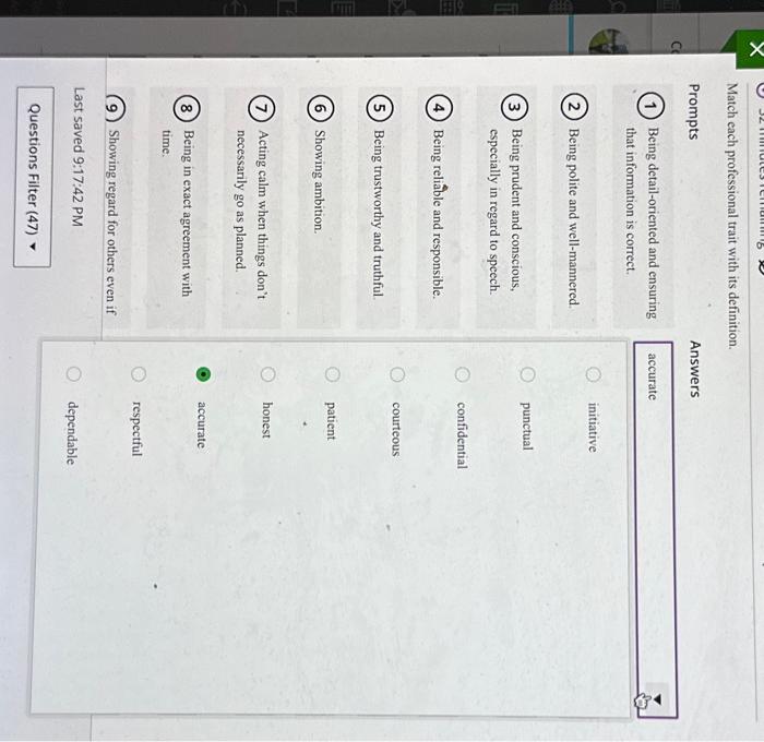 Solved 2) Being polite and well-mannered. 3 4 Being | Chegg.com