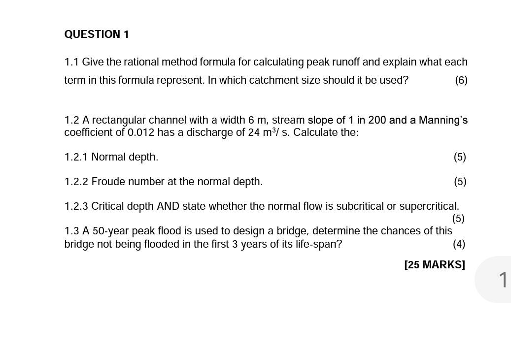Solved 1.1 Give the rational method formula for calculating | Chegg.com
