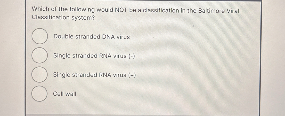 Solved Which of the following would NOT be a classification | Chegg.com