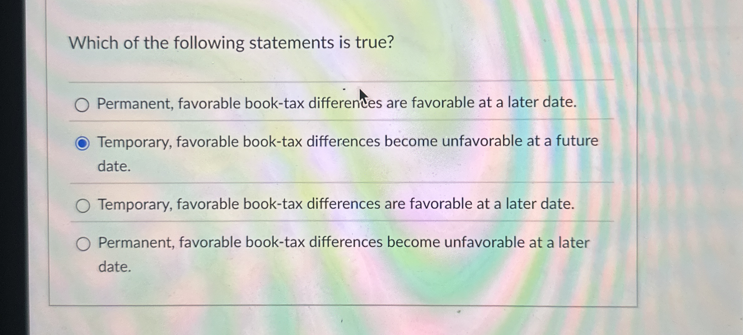Solved Which of the following statements is true?Permanent, | Chegg.com