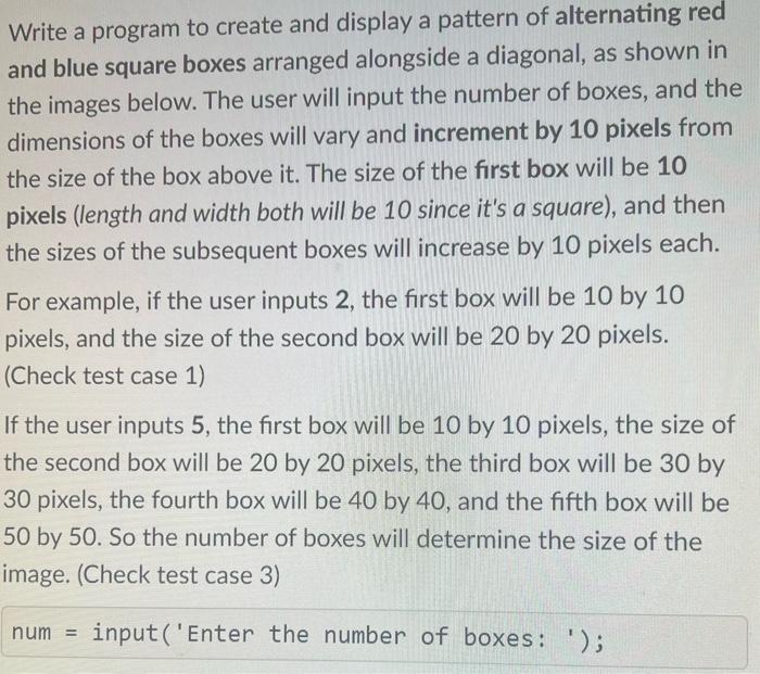 Solved Write a program to create and display a pattern of | Chegg.com