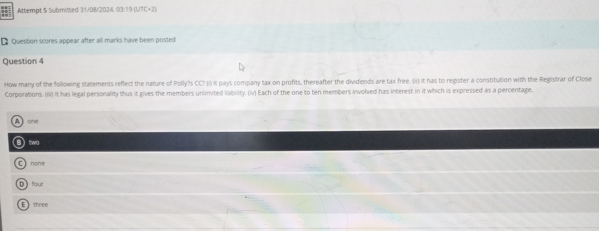Solved Attempt 5 ﻿Submitted | Chegg.com