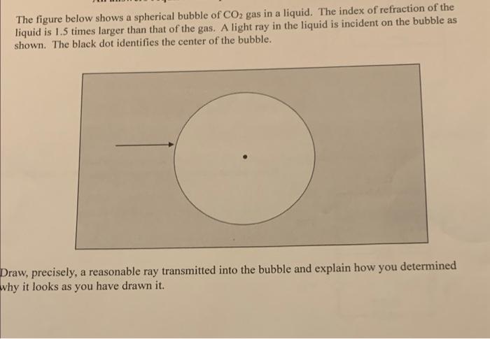 Solved The figure below shows a spherical bubble of CO2 gas | Chegg.com