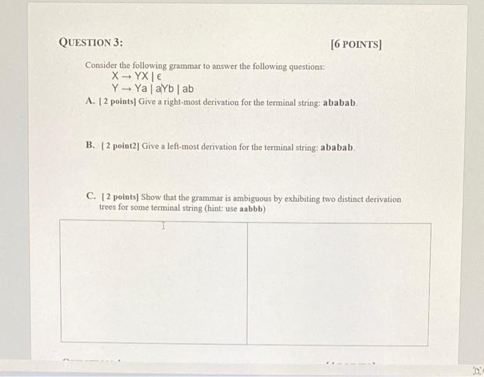 Solved Consider the following grammar to answer the | Chegg.com