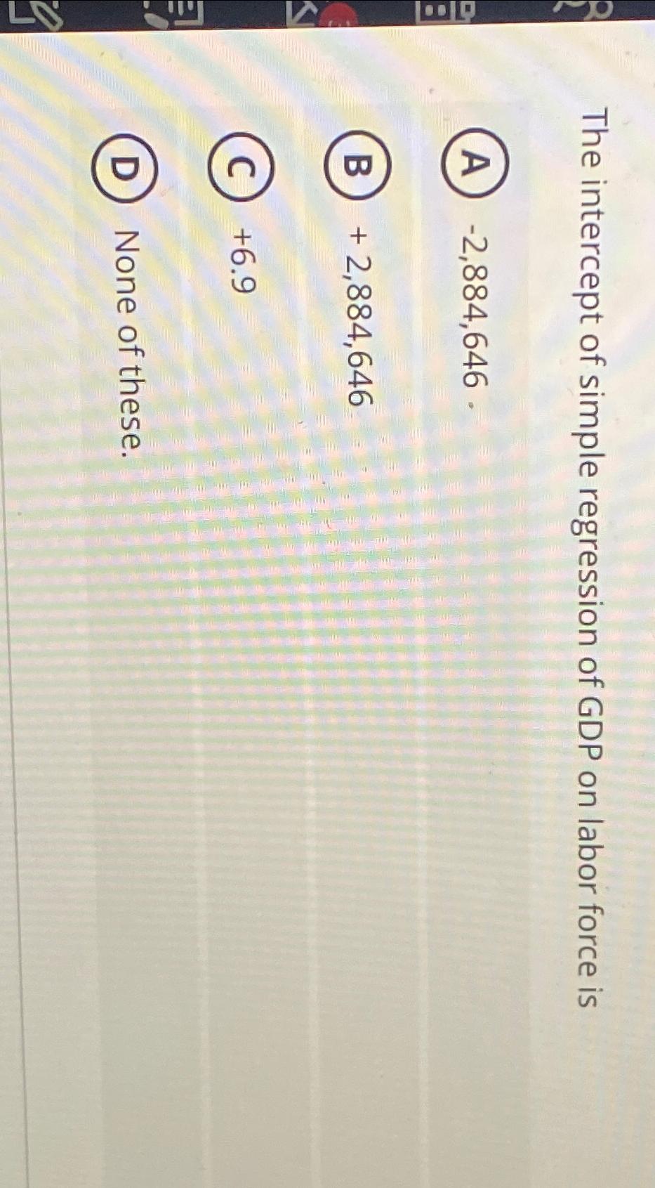 Solved The intercept of simple regression of GDP on labor | Chegg.com