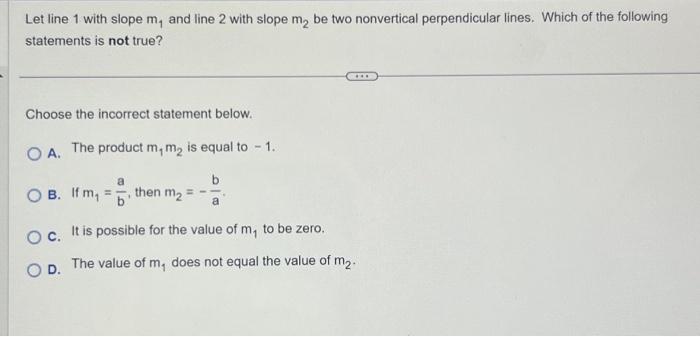 Solved Let line 1 with slope m1 and line 2 with slope m2 be | Chegg.com