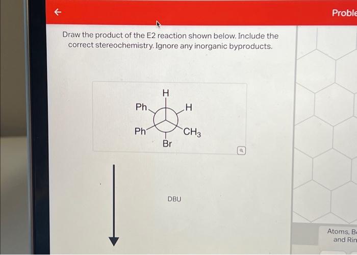 Solved K Draw the product of the E2 ﻿reaction shown below. | Chegg.com