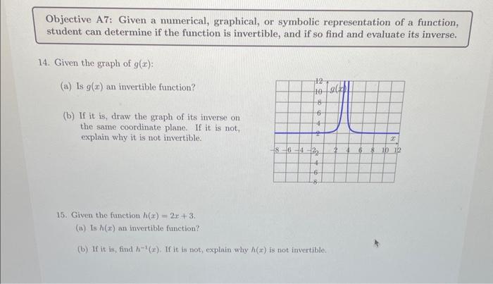 Solved Objective A7: Given a numerical, graphical, or | Chegg.com