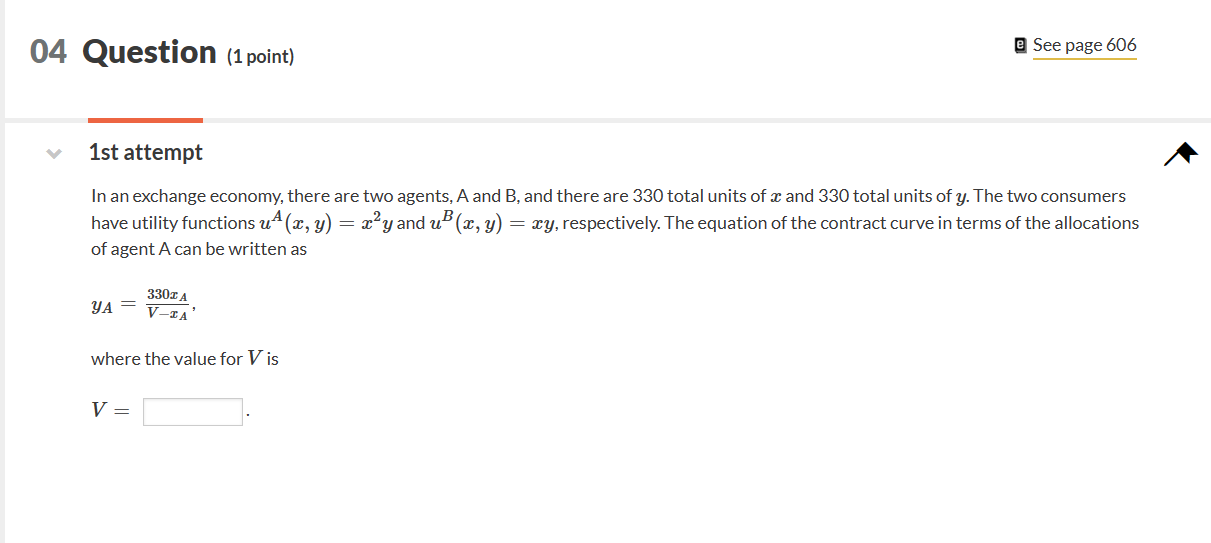 Solved 04 ﻿Question (1 ﻿point)1st attemptIn an exchange | Chegg.com