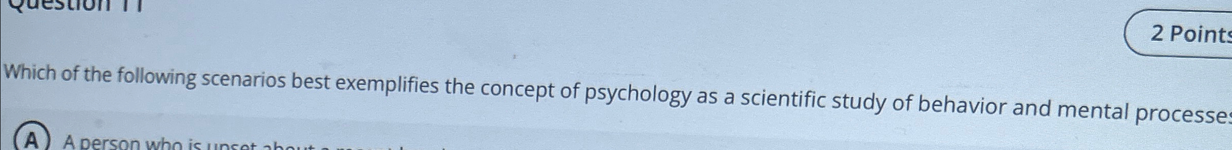 Solved Which of the following scenarios best exemplifies the | Chegg.com