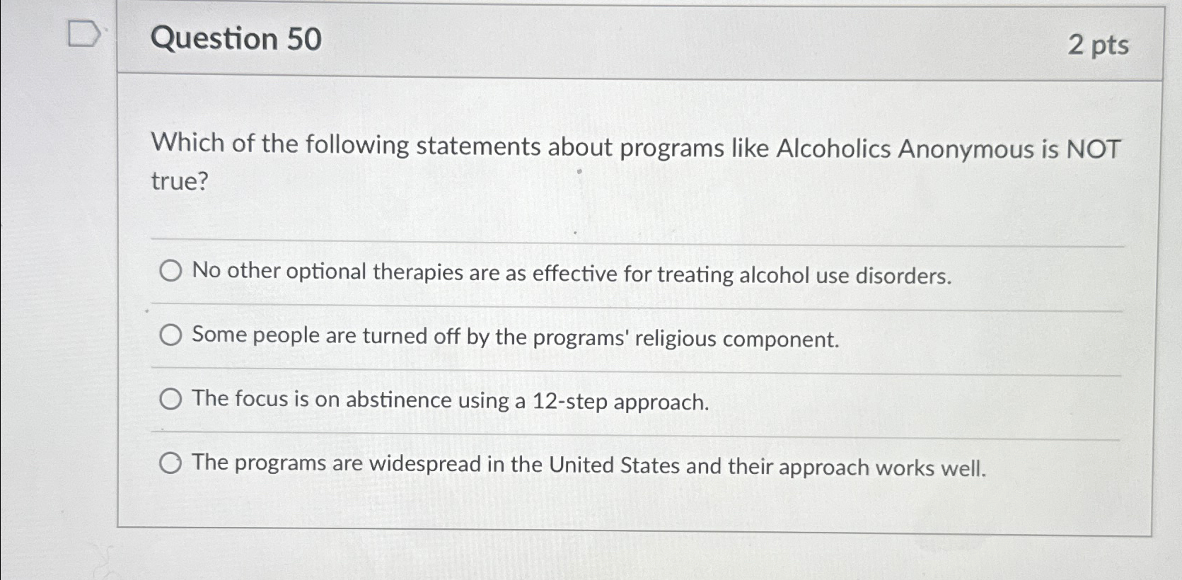 Solved Question 502 ﻿ptsWhich of the following statements | Chegg.com