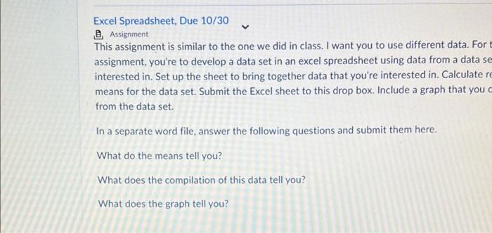 Develop A Data Set In An Excel Spreadsheet Using