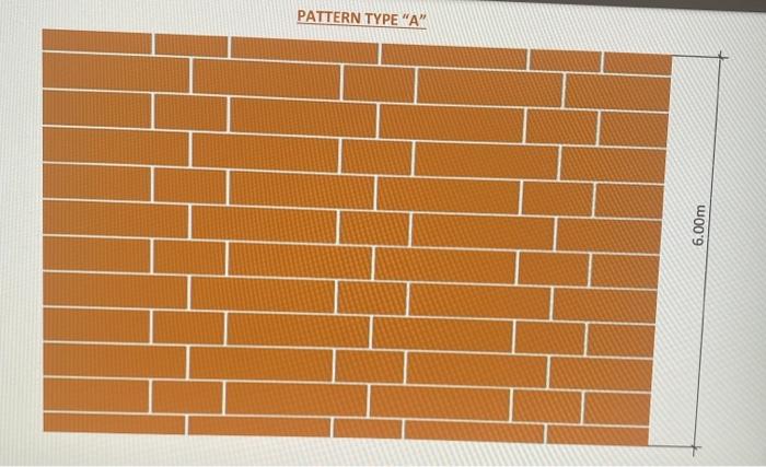 Solved Pattern type "A" - Brick size: 90mm x 57mm x 190mm | Chegg.com