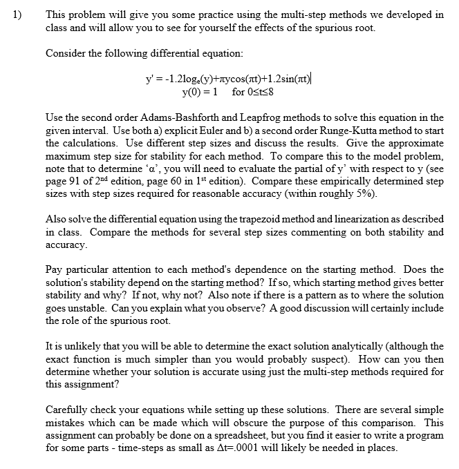 Solved This is a numerical method problemThis problem will | Chegg.com