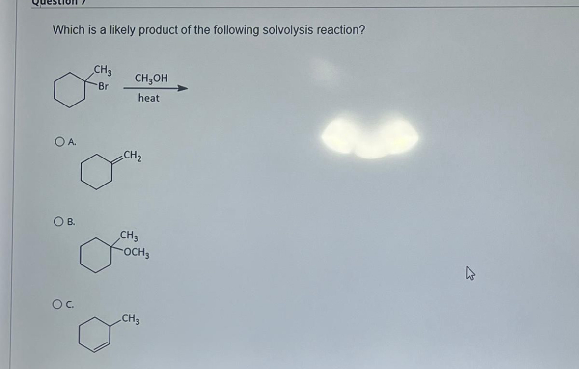 Solved Which is a likely product of the following solvolysis | Chegg.com