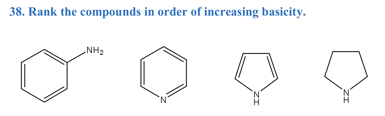 Solved Rank the compounds in order of increasing basicity. | Chegg.com