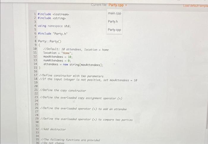 This exercise defines a Party class to store the | Chegg.com