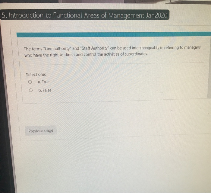 Solved 5. Introduction to Functional Areas of Management | Chegg.com