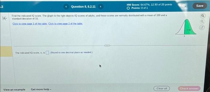 Solved Find the indicared 1Q score. The graph to the ngrt | Chegg.com
