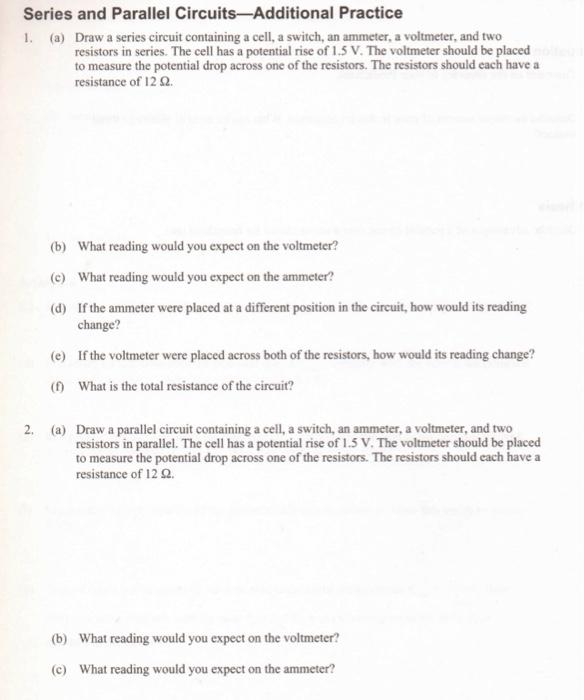 Solved Series and Parallel Circuits-Additional Practice 1. | Chegg.com