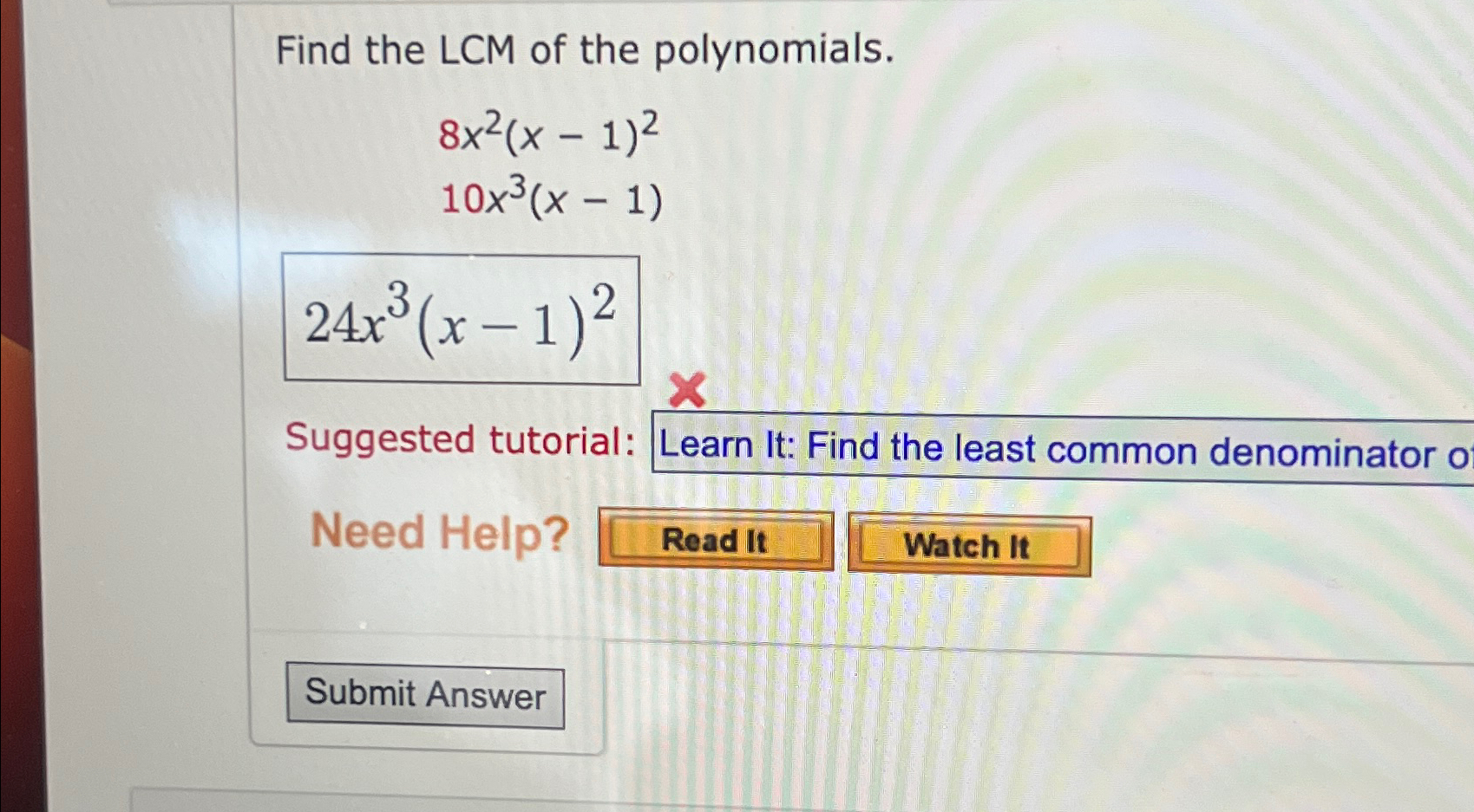 Solved Find the LCM of the | Chegg.com