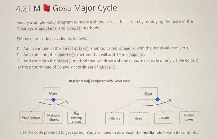 Solved Hello I Need Help With Creating A RUBY Program To Chegg