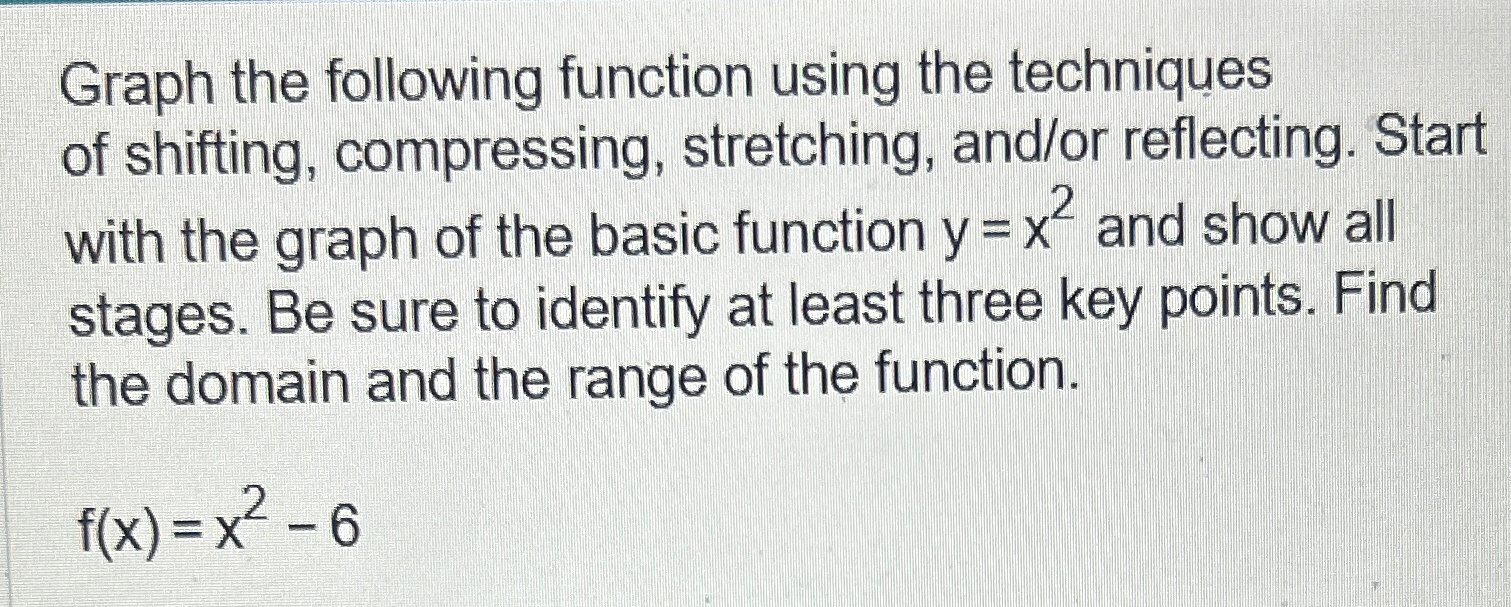 Solved Graph the following function using the techniques of | Chegg.com