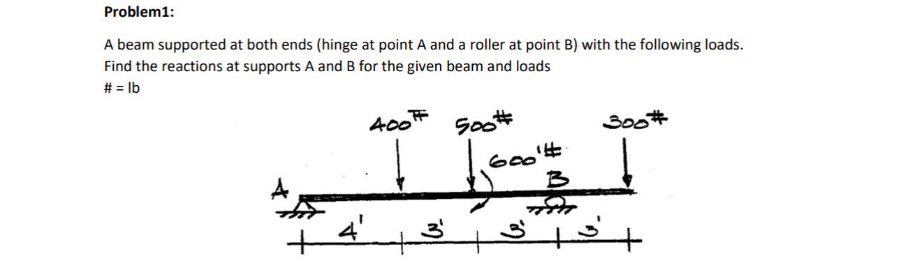 Problem1:A beam supported at both ends (hinge at | Chegg.com