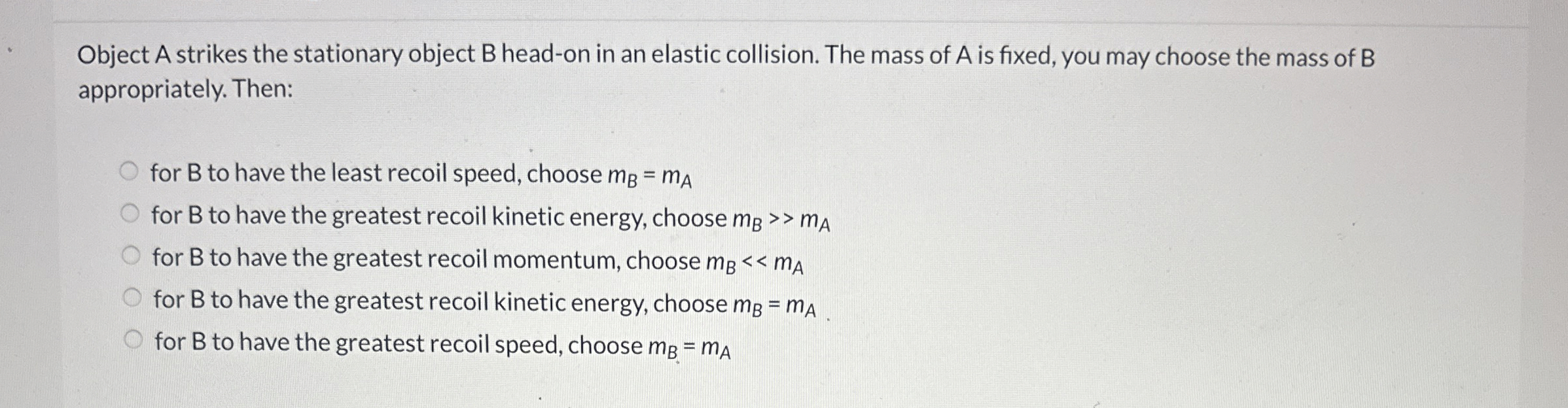 Solved Object A strikes the stationary object B head-on in | Chegg.com