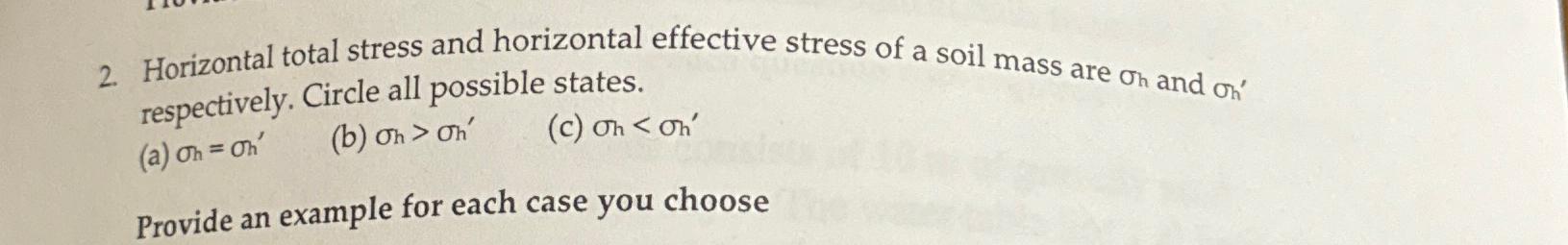 Solved Horizontal total stress and horizontal effective | Chegg.com