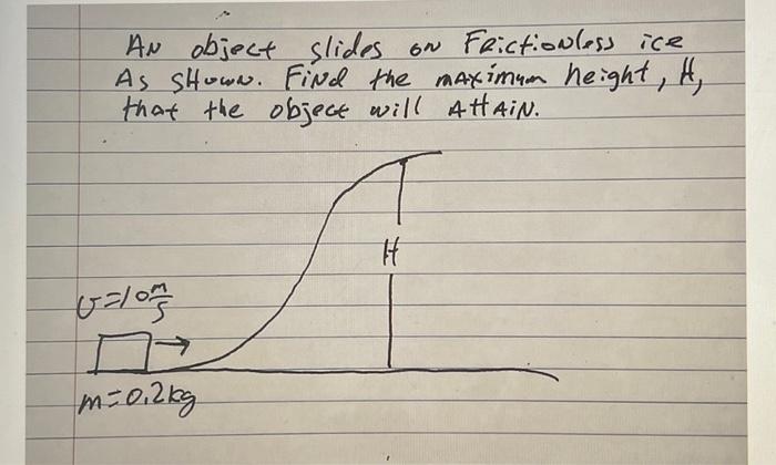 Solved An object slides on Frictionless ice As sHown. Find | Chegg.com