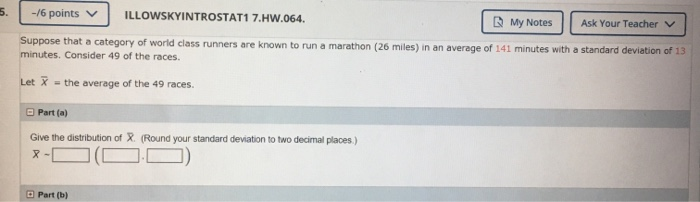 Solved -/6 points V ILLOWSKYINTROSTAT1 7.HW.064. My Notes || | Chegg.com Solved -/6 points V ILLOWSKYINTROSTAT1 7.HW.064. My Notes || | Chegg.com