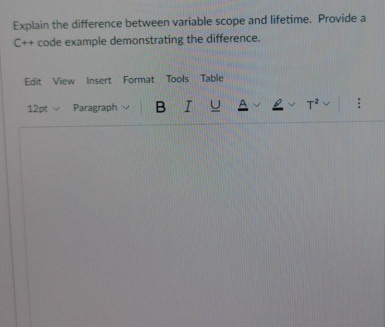 Solved Explain the difference between variable scope and | Chegg.com